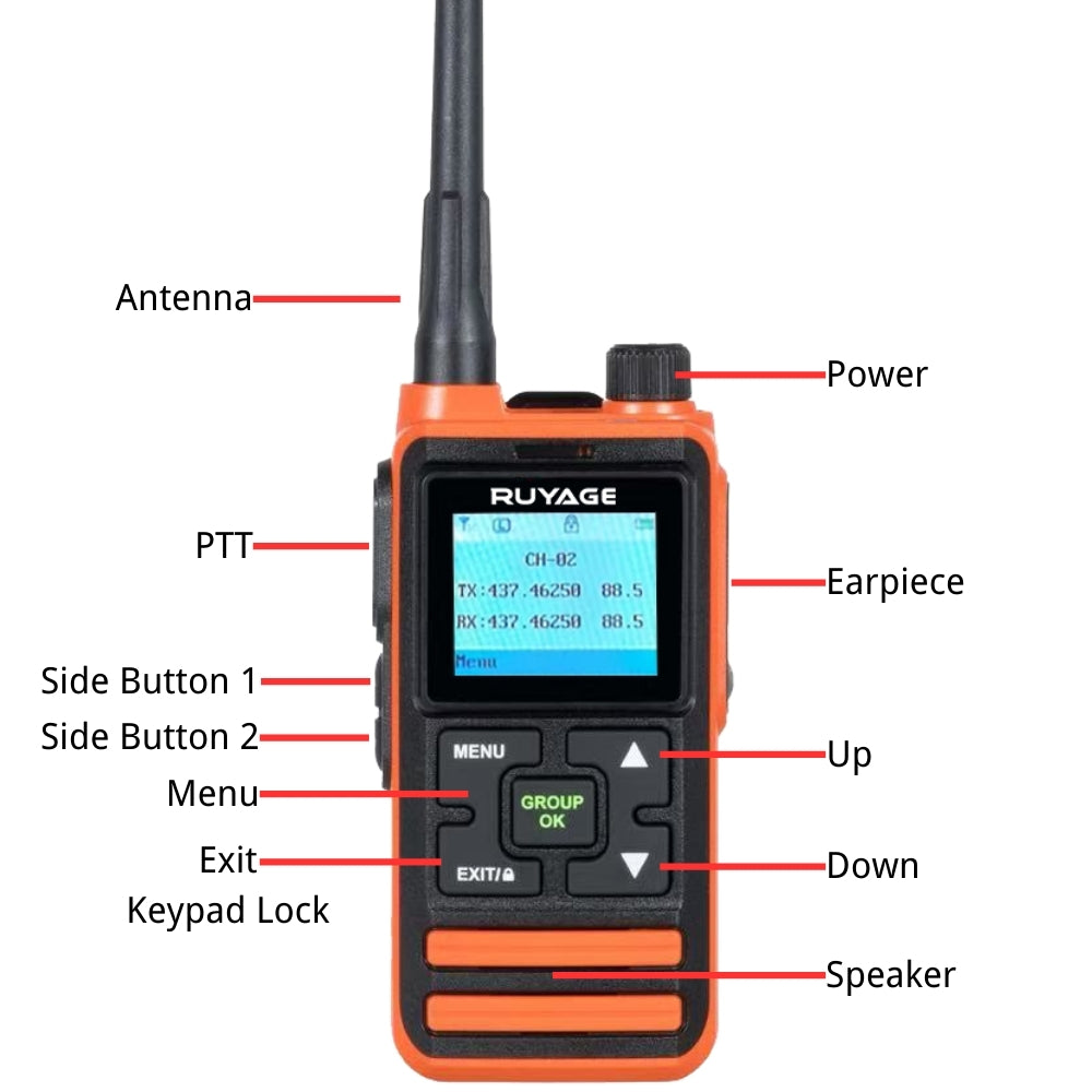 Ruyage C7B IP67 Waterproof Walkie Talkies, One-Touch Group Call Functi ...
